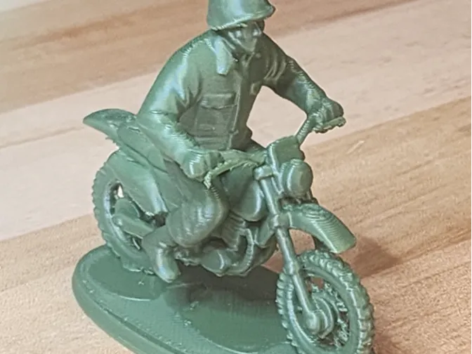 Green Army Man Soldier Men Sculpture Motor Cycle - Free 3D Print Model ...