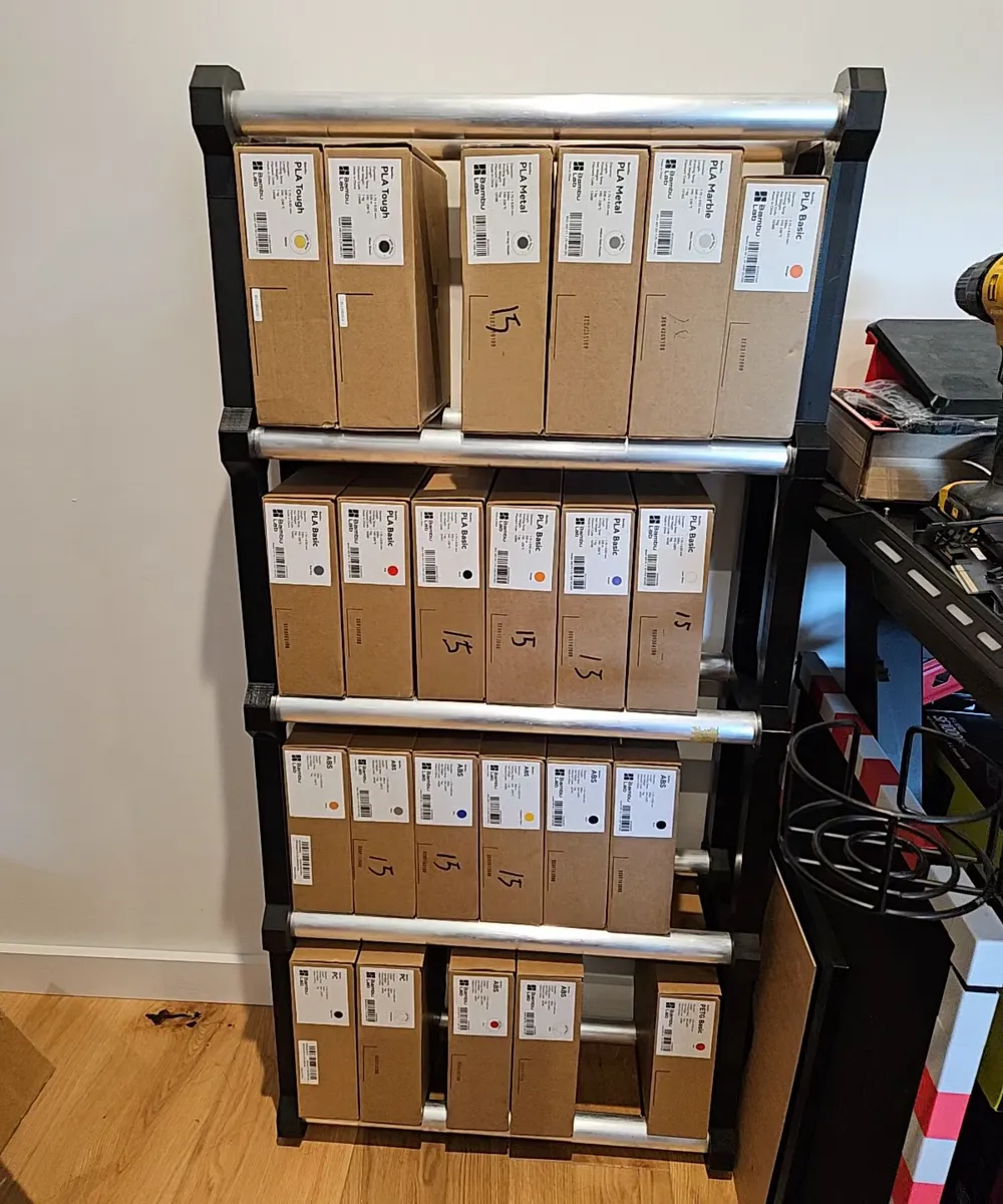 Filament Rack Fits Large Bambu Lab spool boxes by p666buc MakerWorld ...