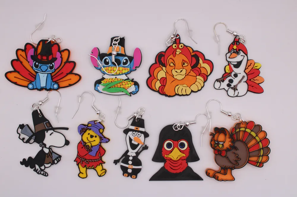 Thanksgiving Earrings Pt 1 - Pilgrims - Free 3D Print Model - MakerWorld