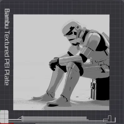 Sad storm Trooper Hueforge by Bottega.co.nz - MakerWorld