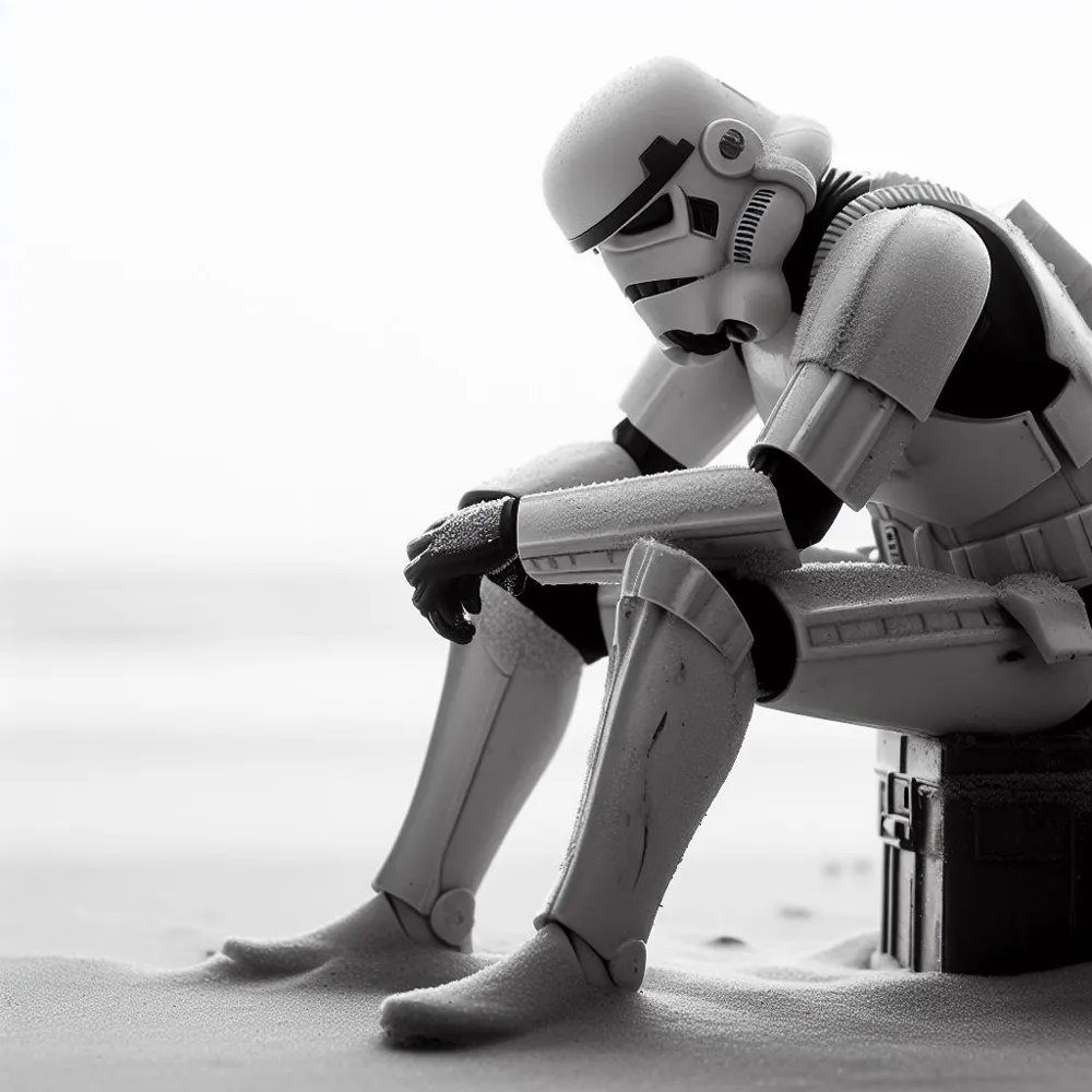 Sad storm Trooper Hueforge by Bottega.co.nz - MakerWorld