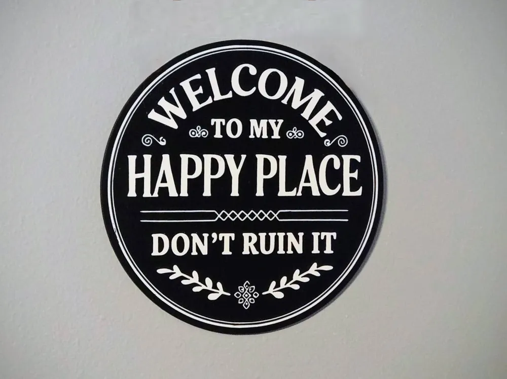 Welcome to My Happy Place –Funny Door Hanging Sign - Free 3D Print ...
