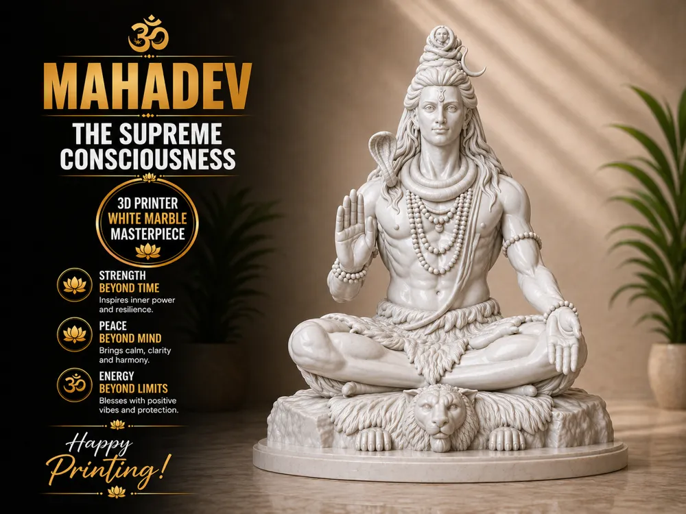 Lord Shiva Statue | Seated Blessing Pose |3D Print - Free 3D Print ...