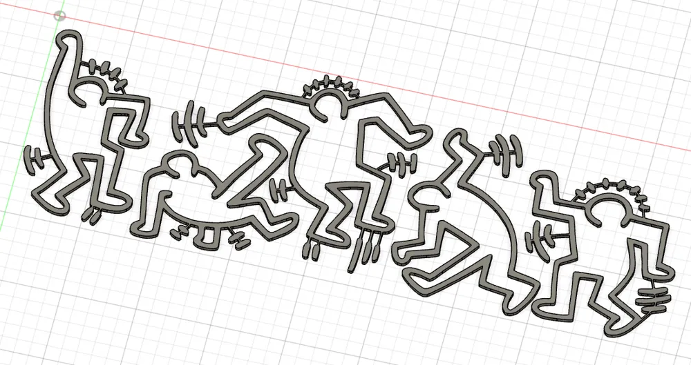 Keith Haring - Dancing Figures - Free 3D Print Model - MakerWorld