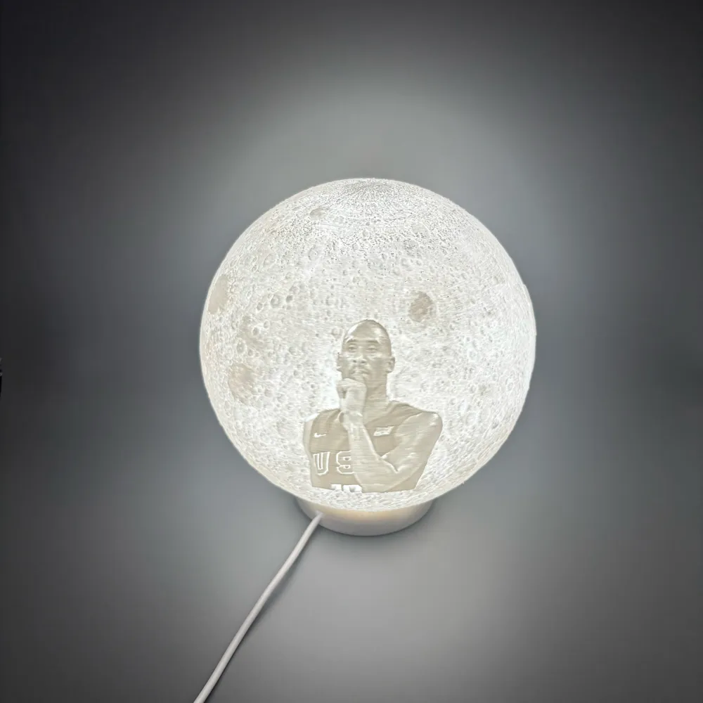 Mamba Forever Kobe Moon Lamp - Free 3D Print Model - MakerWorld