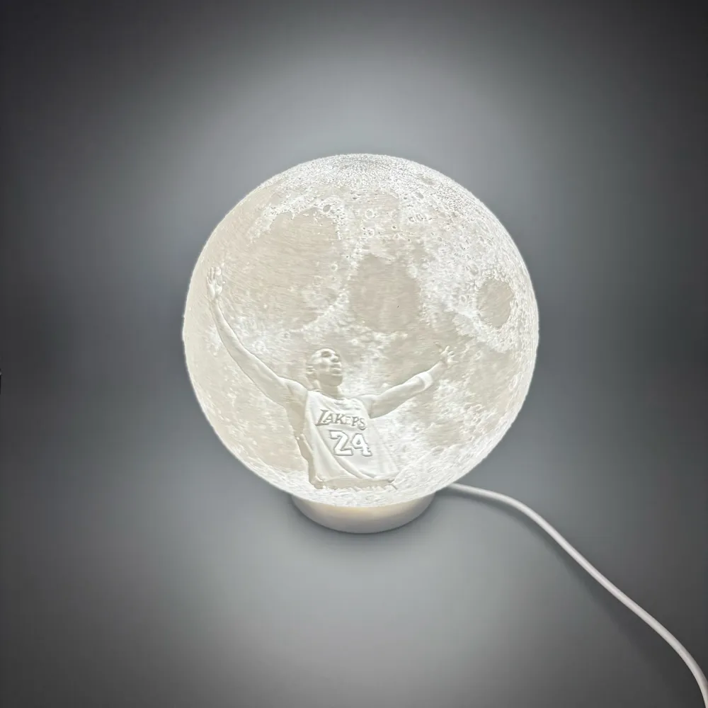 Mamba Forever Kobe Moon Lamp - Free 3D Print Model - MakerWorld