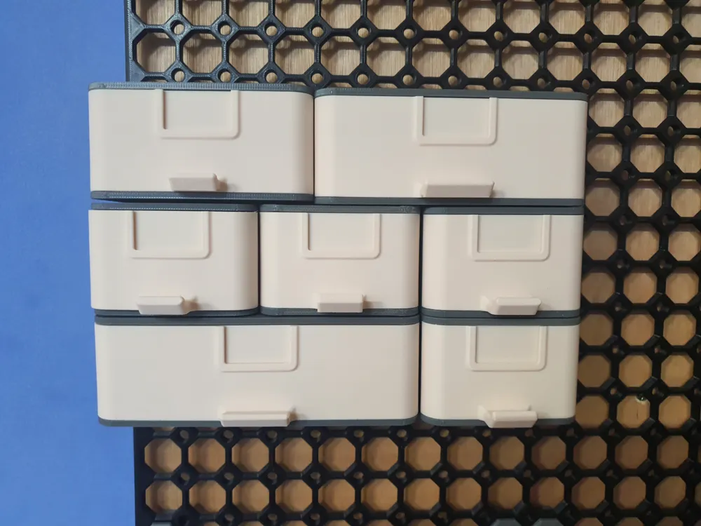 Mini Drawer with Paper Label 5x2 Multihole size - Free 3D Print Model ...