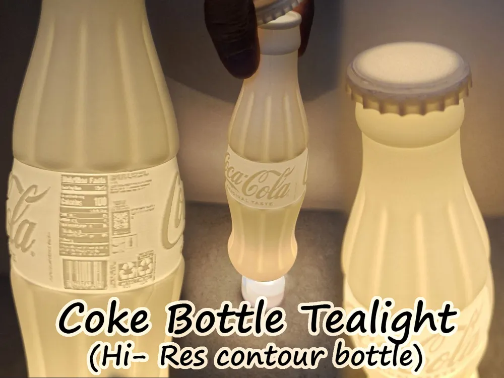 3D Coke Bottle with Lid, LED Tealight - Free 3D Print Model - MakerWorld