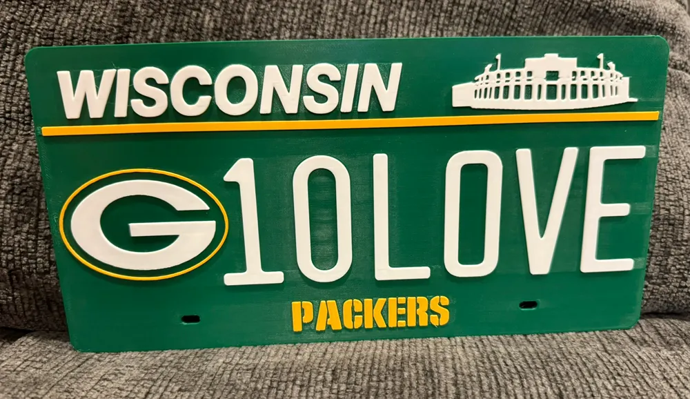 Green Bay Packer fan License Plate - Free 3D Print Model - MakerWorld