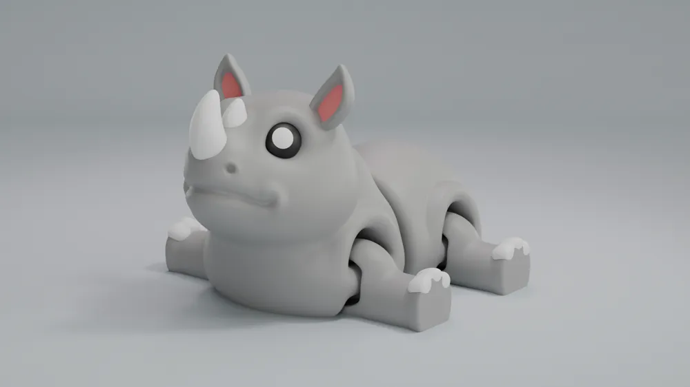 Rhino - Articulated Keychain Figure by Biocraftlab MakerWorld: Download ...