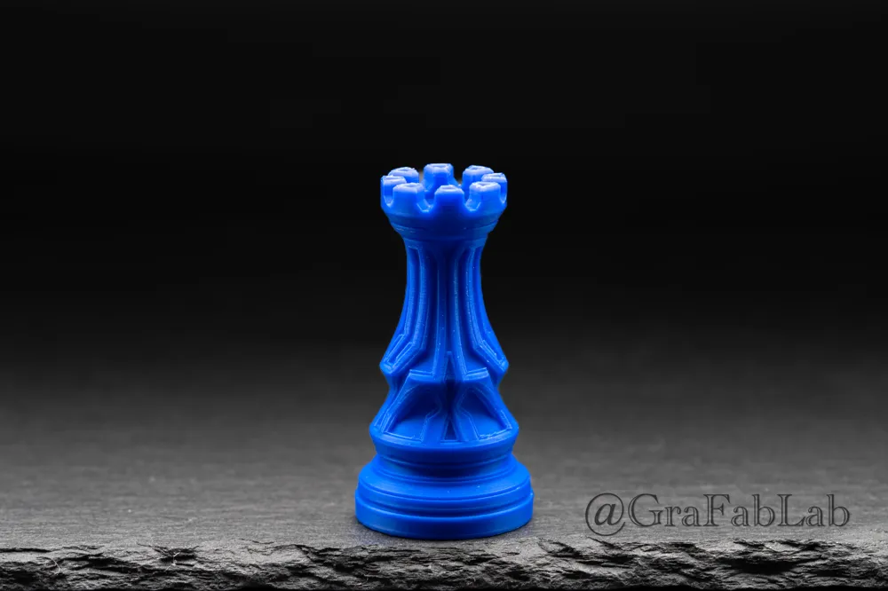Cyber "Rook" - chess piece by GraFabLab MakerWorld: Download Free 3D Models