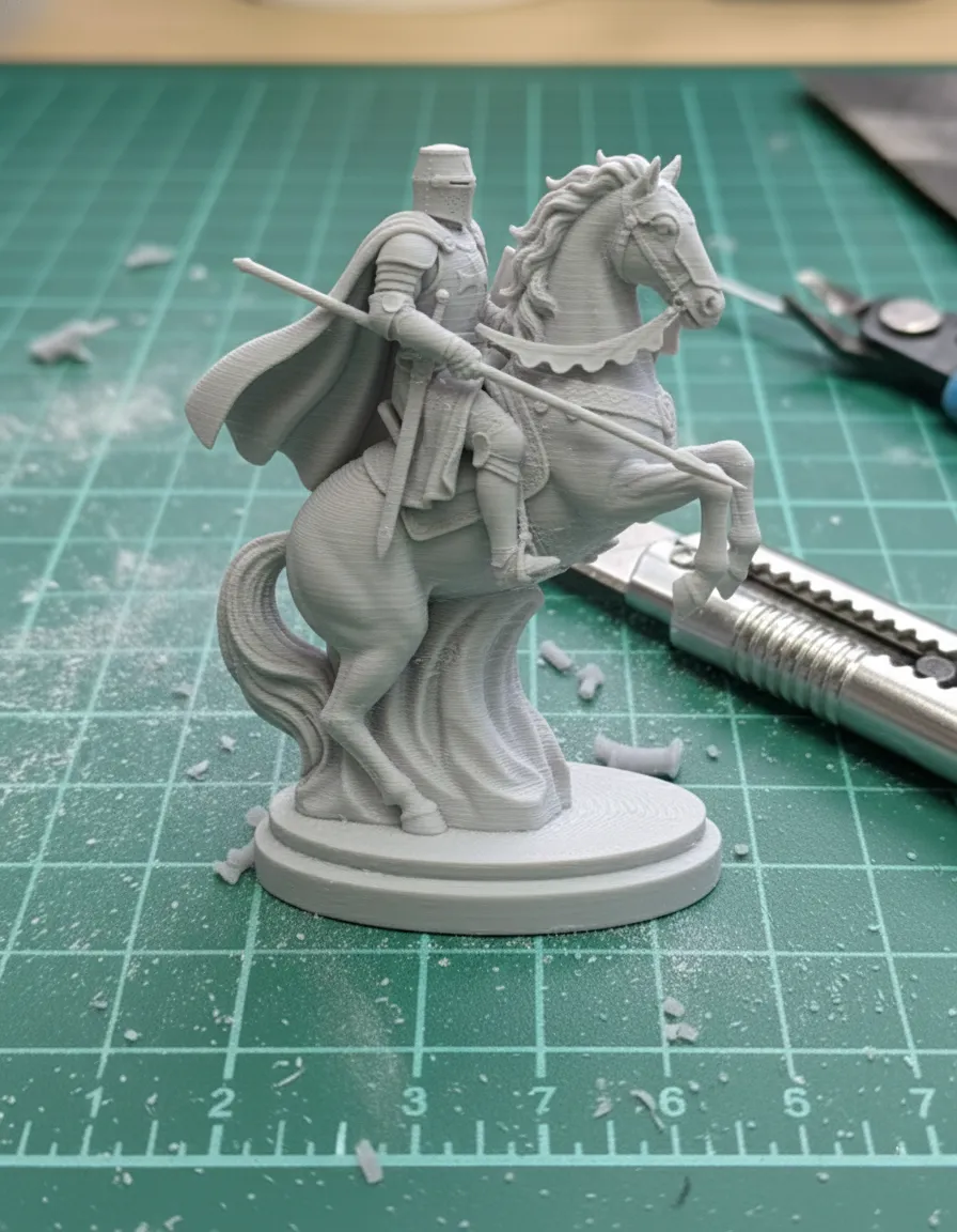 Templar Knight | Medieval Chess Statue - Free 3D Print Model - MakerWorld