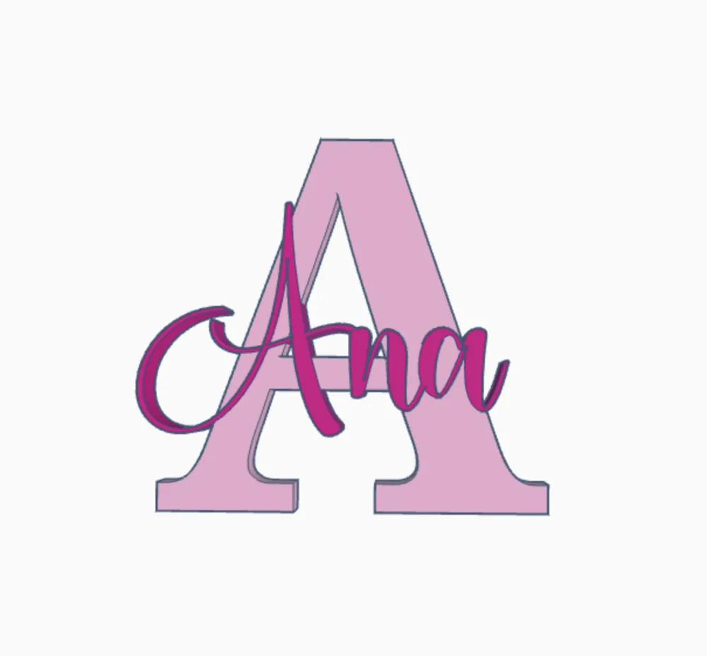 ANA Name Ornament Initial Nameplate Sign by meetoo333 MakerWorld ...