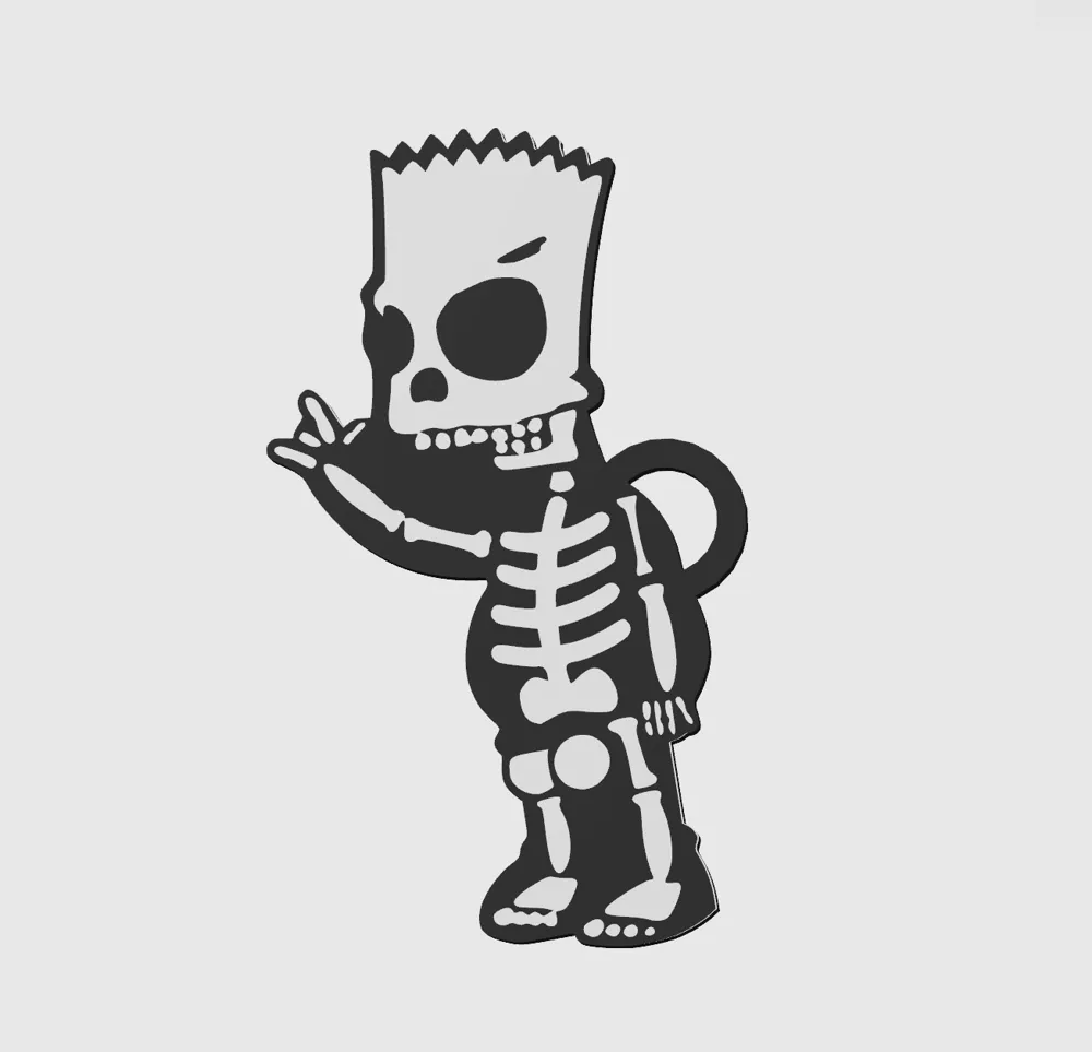 Bart Simpson Skeleton 2D Wall Art & Keychain by Release The Fleet ...