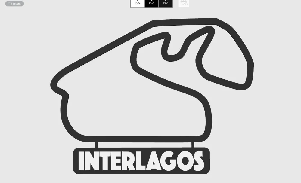 Interlagos Circuit Track Map (with Nameplate) by dakjones82 - MakerWorld