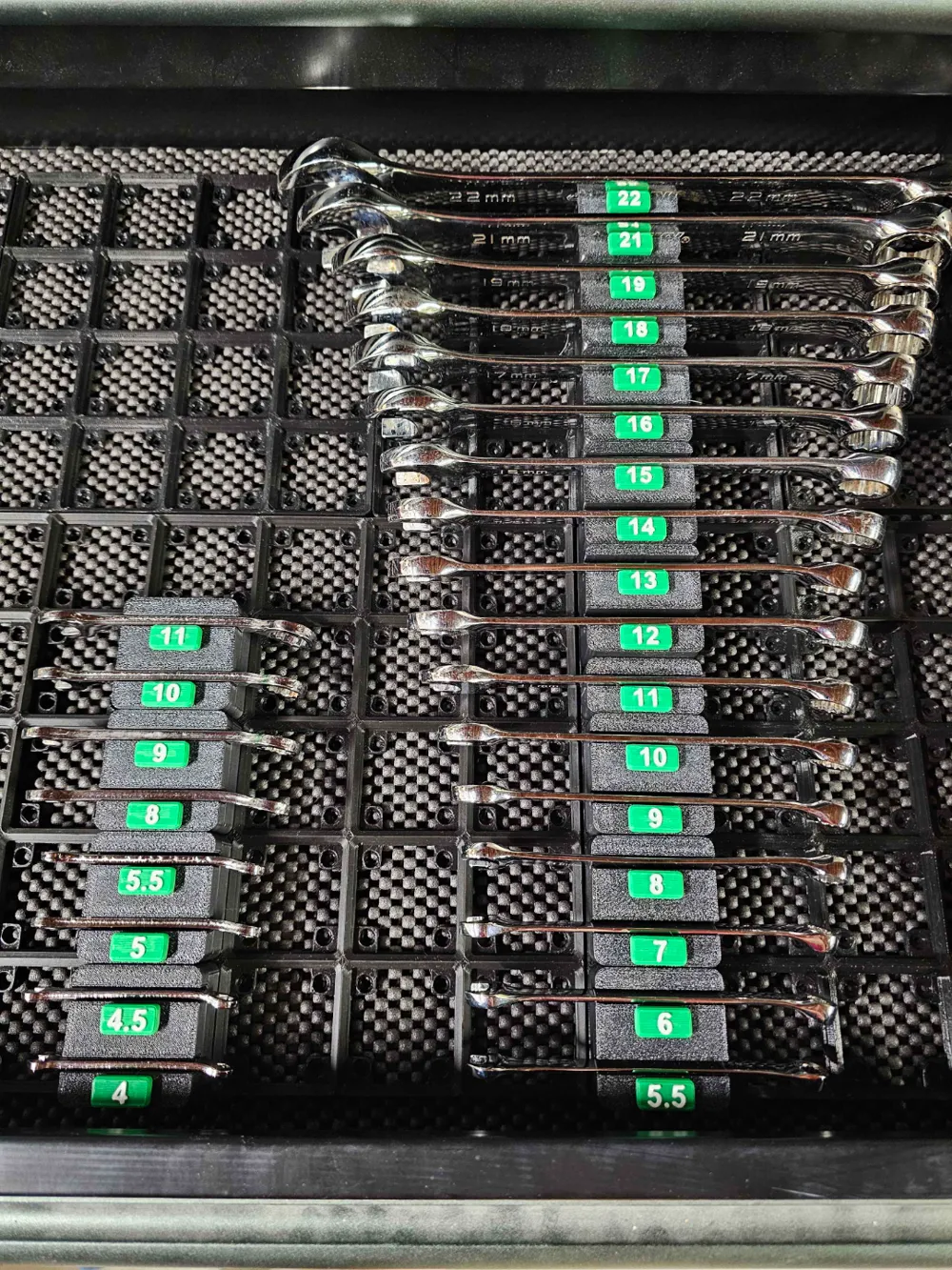Gridfinity Universal Wrench Tray with label system - Free 3D Print ...