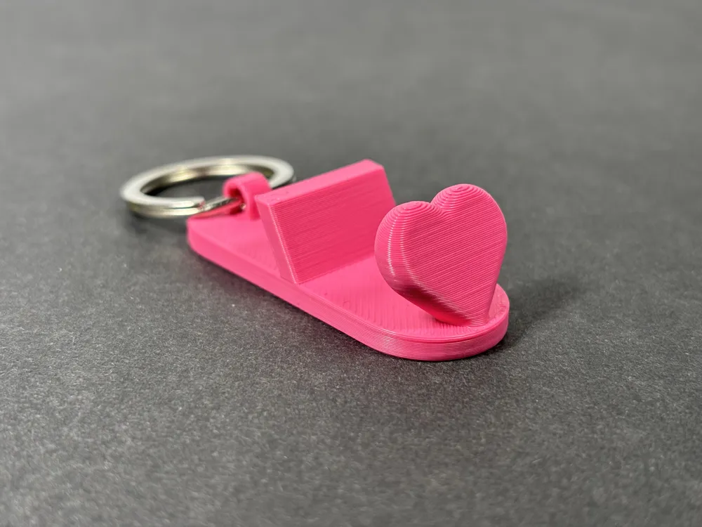 Heart Keychain Phone Stand - Free 3D Print Model - MakerWorld