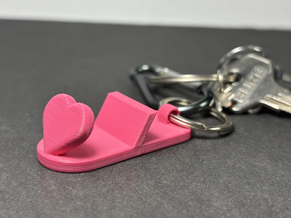 Heart Keychain Phone Stand - Free 3D Print Model - MakerWorld