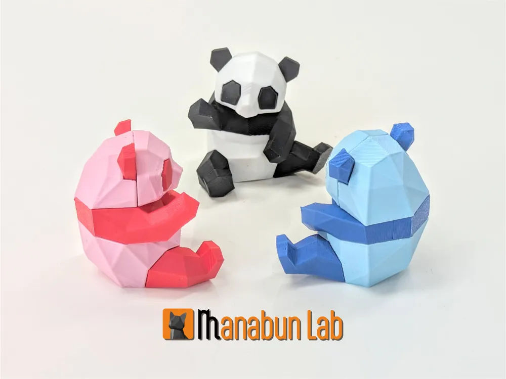 Low Poly Baby Panda Puzzle - Free 3D Print Model - MakerWorld