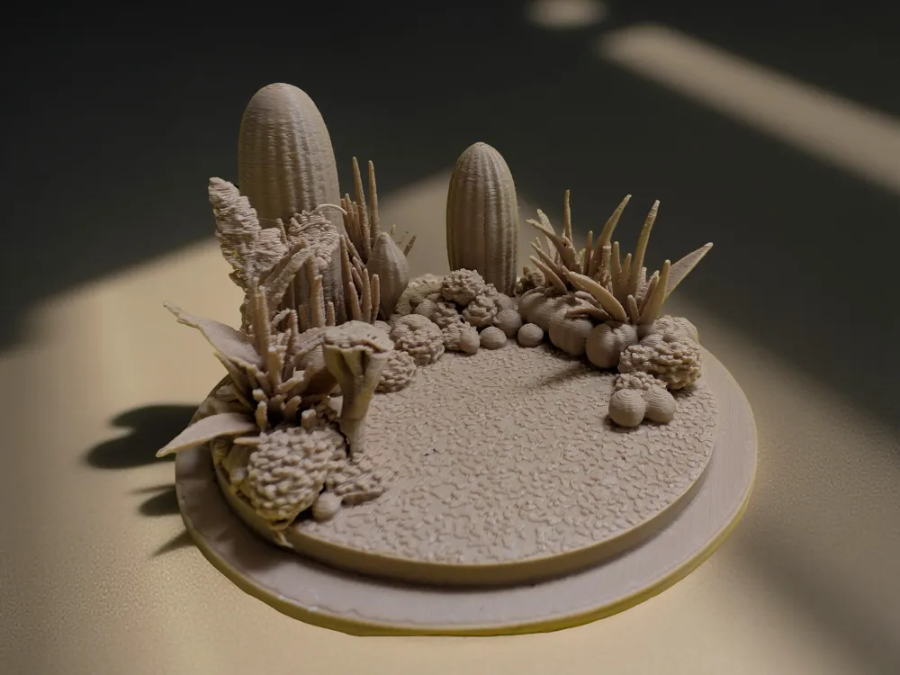 Miniature Nature Base Plate "Cactus" by StoneRock MakerWorld: Download ...