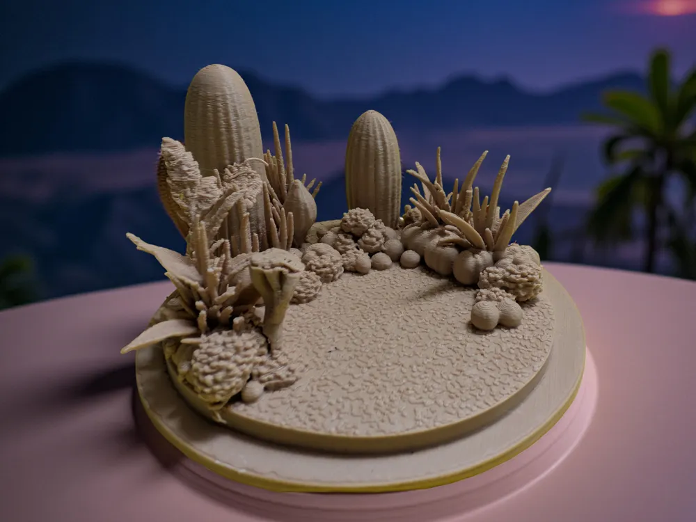 Miniature Nature Base Plate "Cactus" by StoneRock MakerWorld: Download ...
