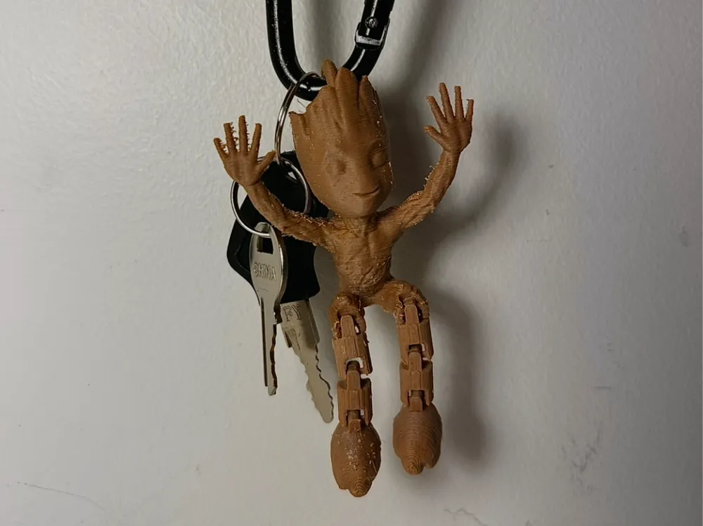 Groot Keychain Articulated | No Support Flexi by Eastrise MakerWorld: Download Free 3D Models