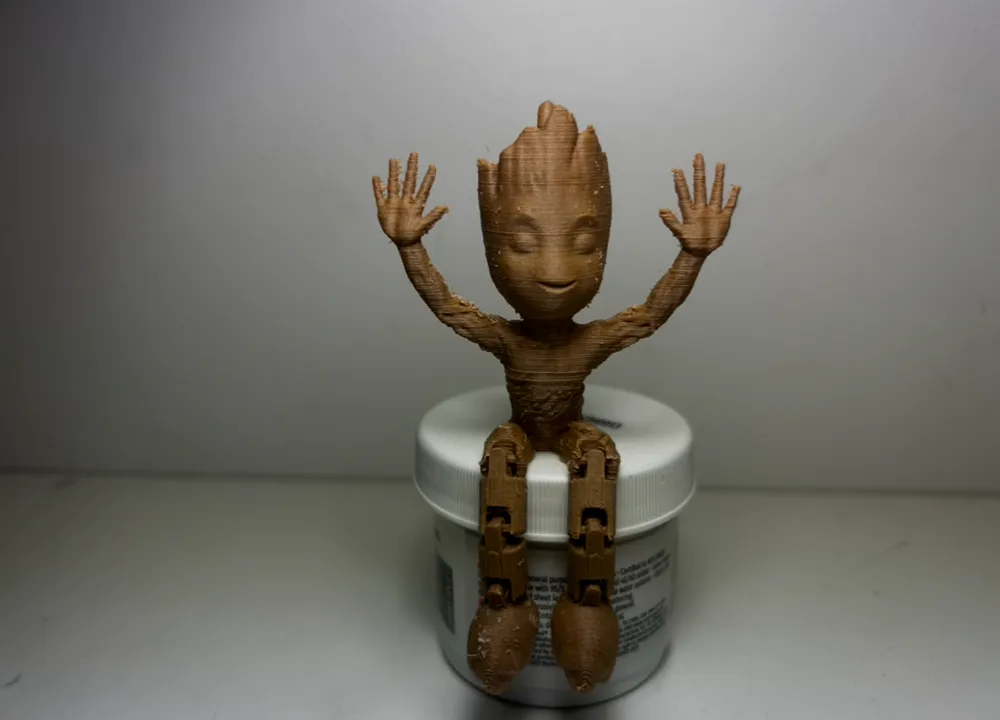 Groot Keychain Articulated | No Support Flexi by Eastrise MakerWorld: Download Free 3D Models