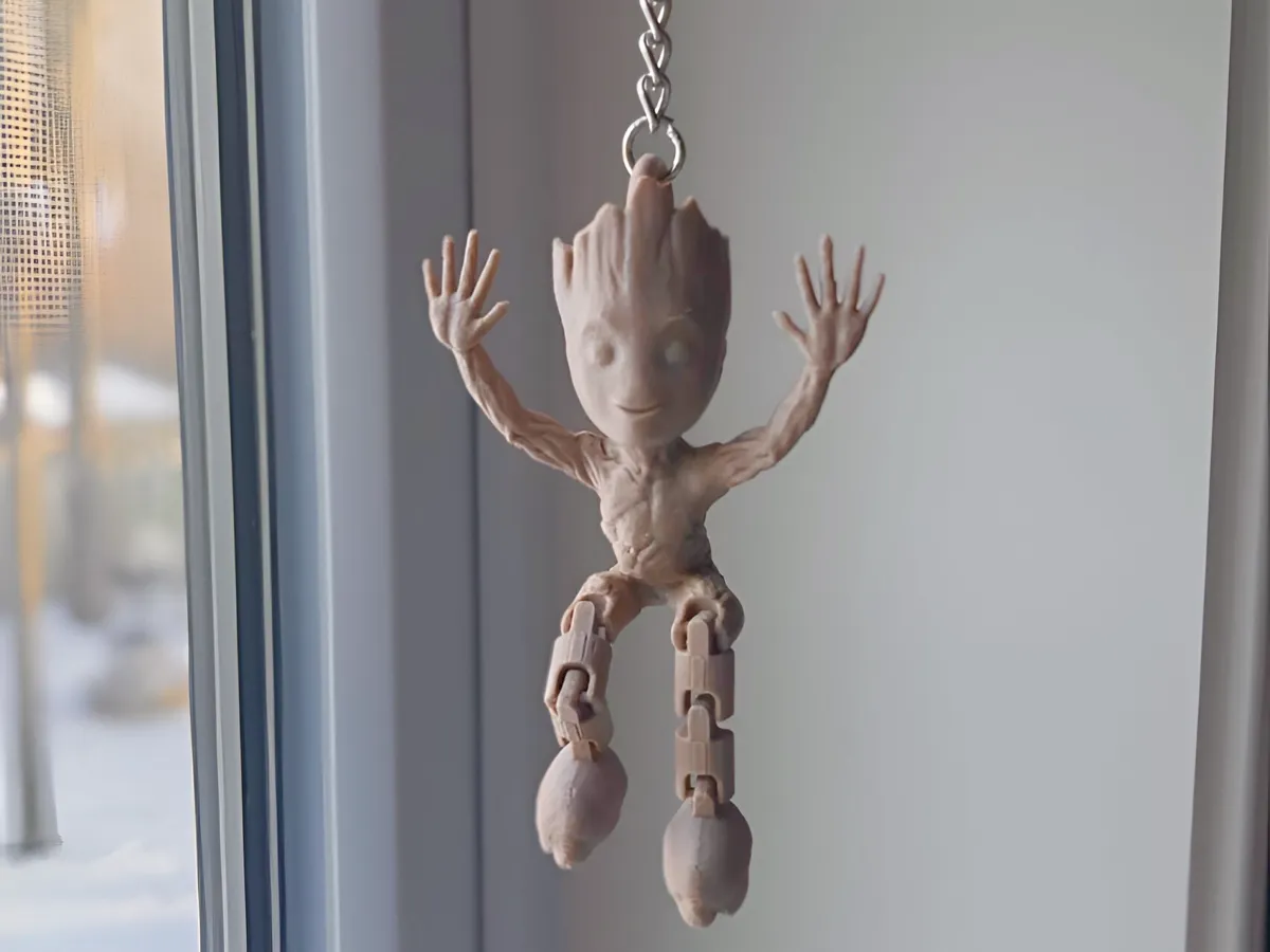 Groot Keychain Articulated | No Support Flexi - Free 3D Print Model ...