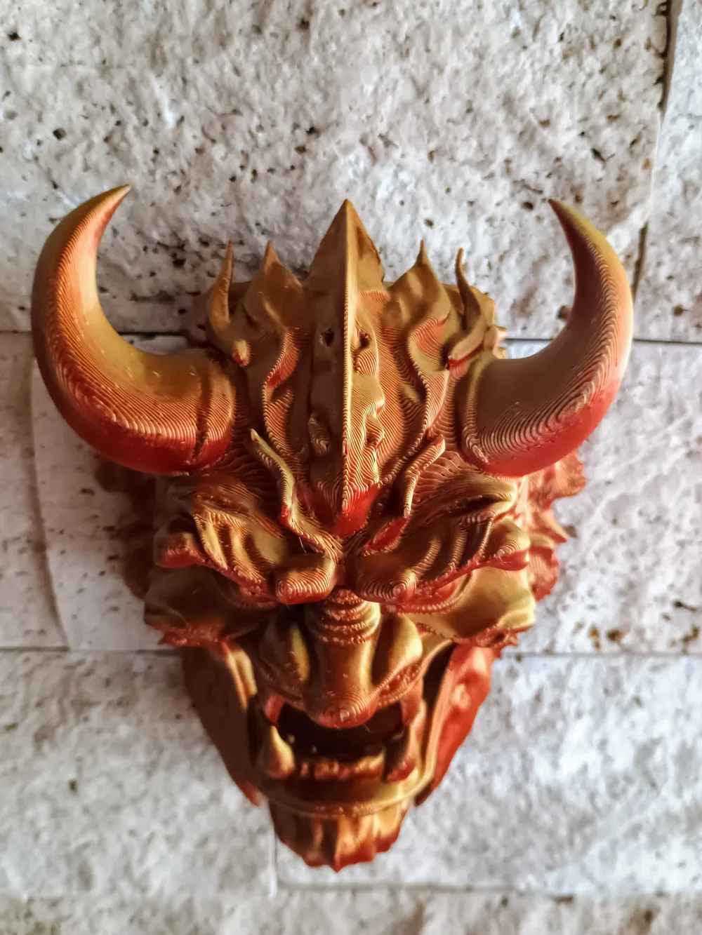 Oni Face Sculpture – Japanese Demon by ovitek_ MakerWorld: Download ...