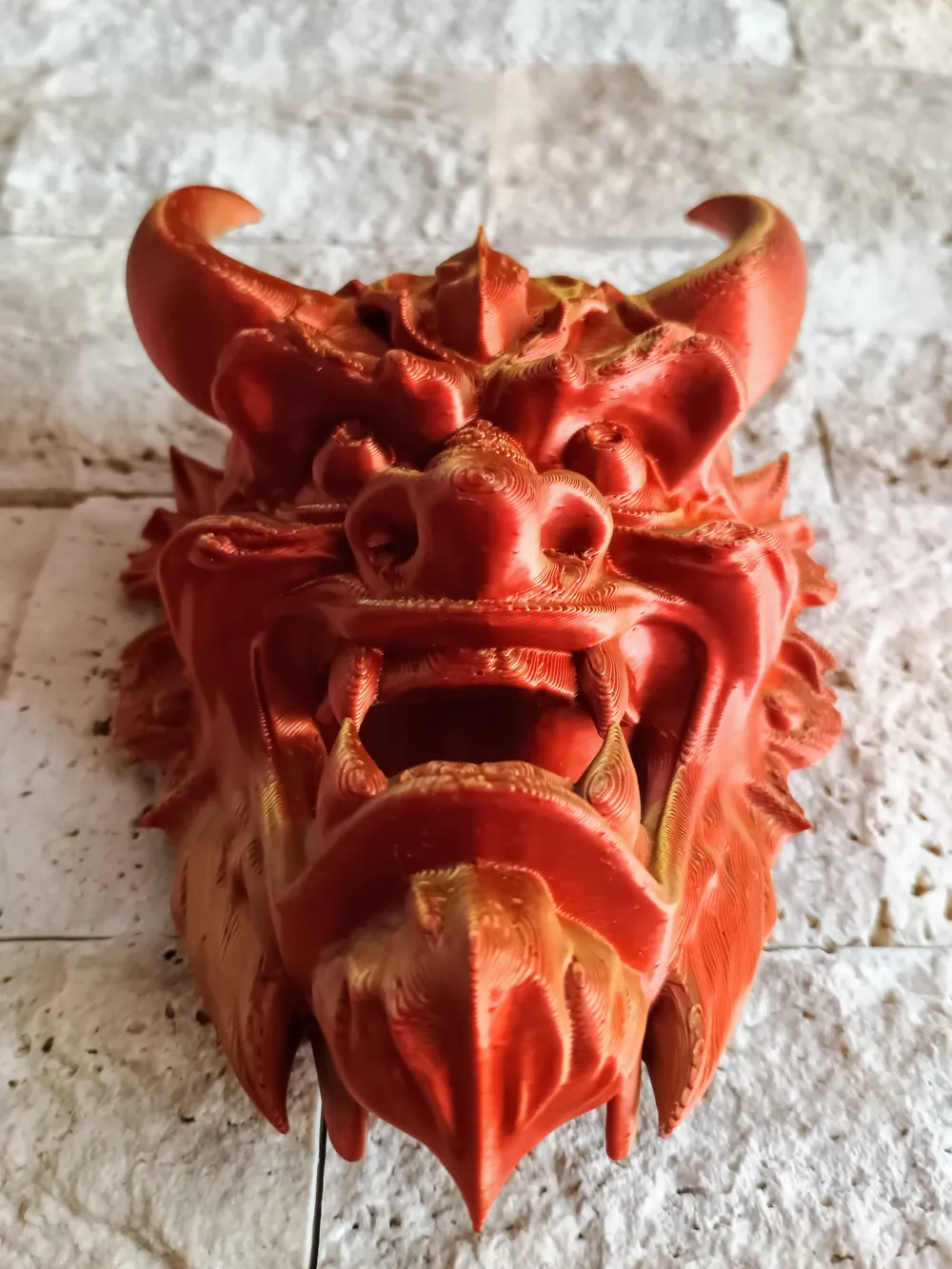 Oni Face Sculpture – Japanese Demon by ovitek_ MakerWorld: Download ...