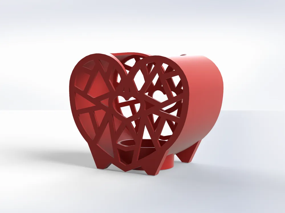 Valentine's Day Heart Tealight Candle Holder V2 by .3dk - MakerWorld