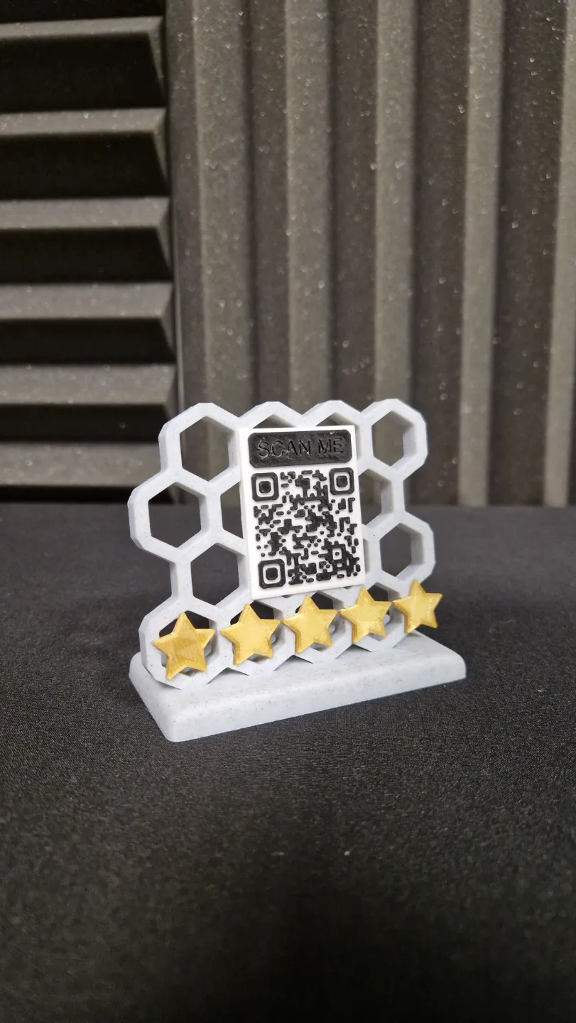 QR Code Stand with Stars: Scan and Rate - Free 3D Print Model - MakerWorld