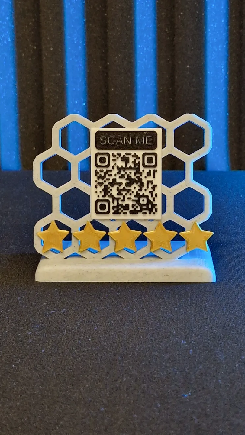 QR Code Stand with Stars: Scan and Rate by Mateusz Faktoria3DMakerWorld ...