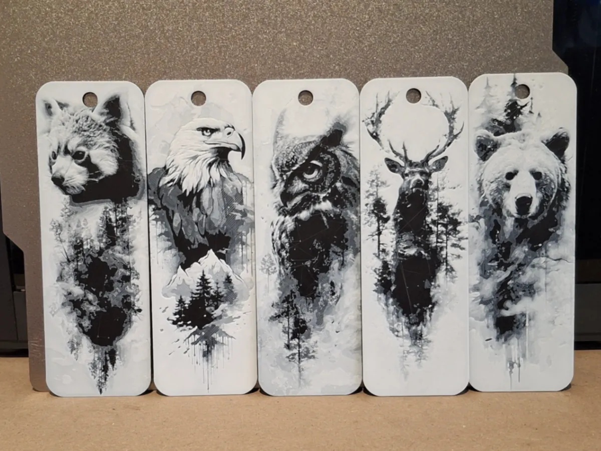 Set of 5 - forest animal bookmarks - Free 3D Print Model - MakerWorld
