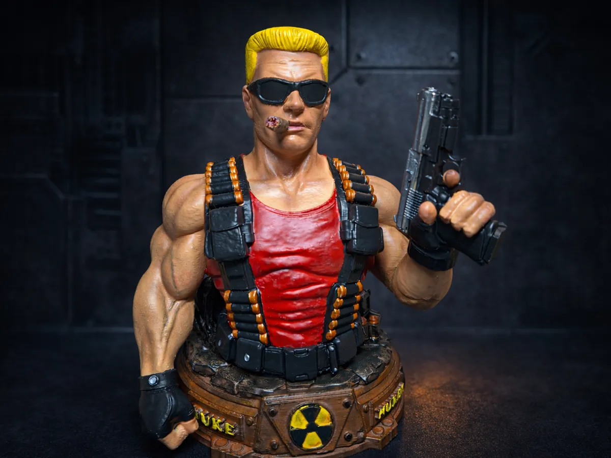 Duke Nukem Inspired bust with base multi-part - Free 3D Print Model ...