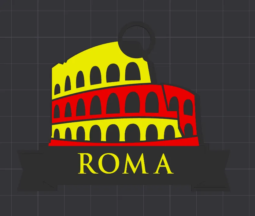 Roma Colosseum keychain with customizable colors by Typhoonmrc - MakerWorld