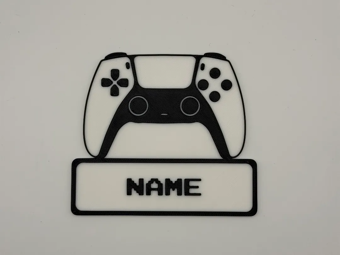 PS5 Controller Name Sign - Free 3D Print Model - MakerWorld