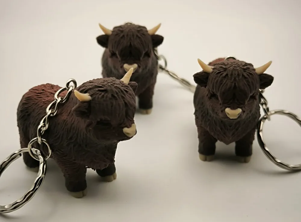 Highland Cow Keychain - Free 3D Print Model - MakerWorld