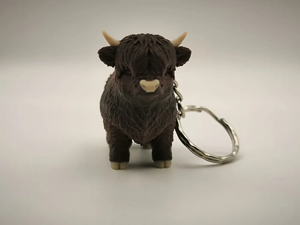 Highland Cow Keychain - Free 3D Print Model - MakerWorld