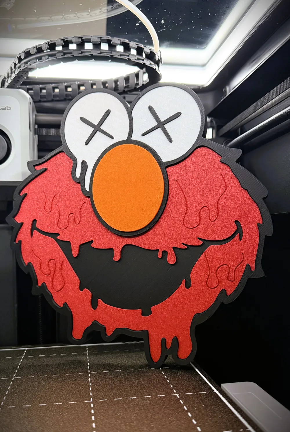 Elmo Drip (NO AMS) Wall Art - Free 3D Print Model - MakerWorld