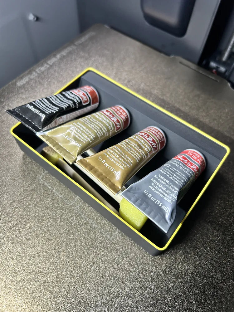 Rub 'n Buff 4-Tube Gridfinity Holder - Free 3D Print Model - MakerWorld