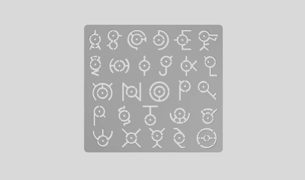 Pokemon Unown - Drawing Template by phoenix3dmodels - MakerWorld
