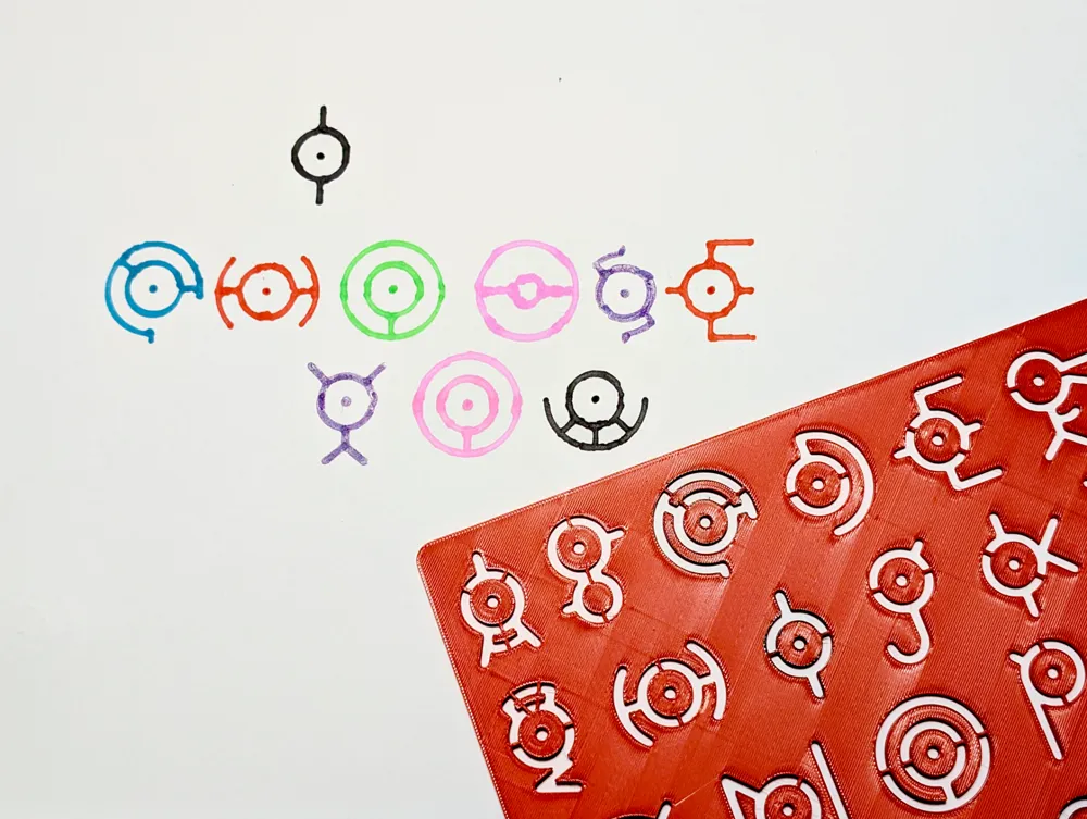 Pokemon Unown - Drawing Template by phoenix3dmodels - MakerWorld