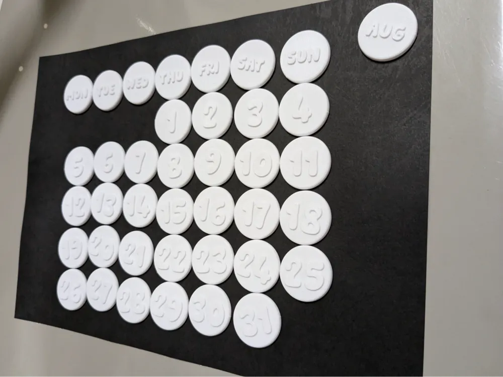 Magnetic Calendar Tiles by Marvin - MakerWorld