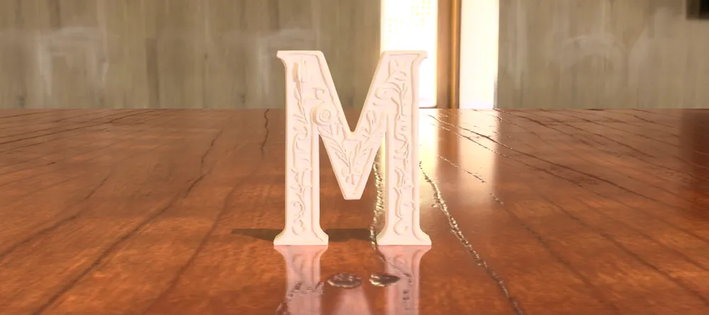 Standing Letter M in a Gypsum Floral Style by Cosa_93 MakerWorld ...
