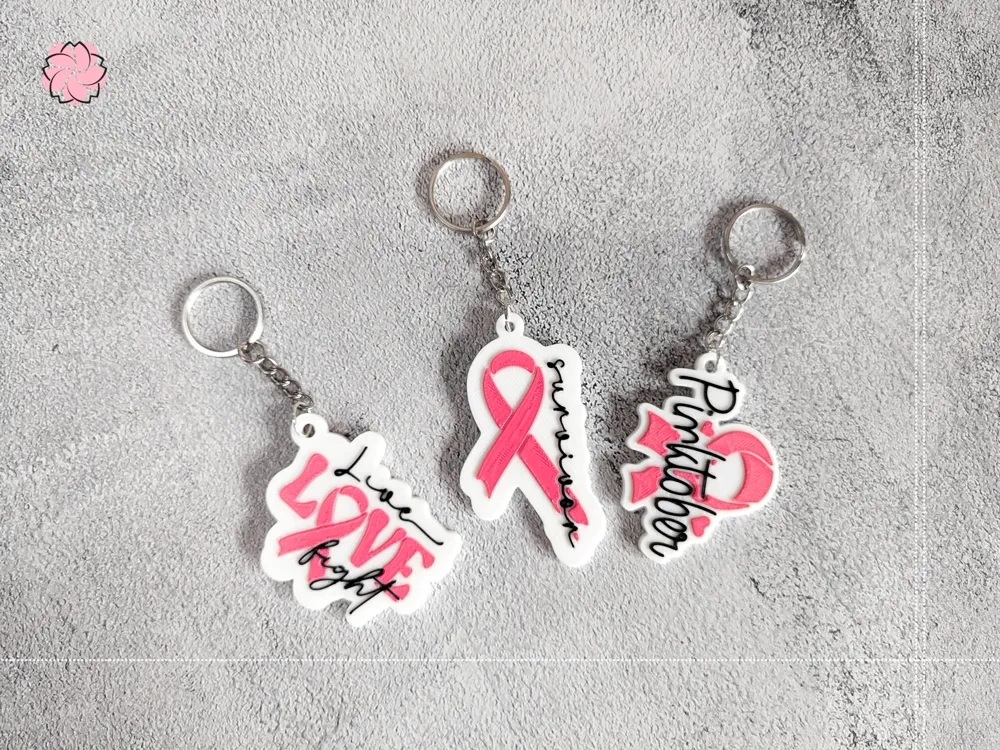 Pinktober Keychains | Breast Cancer Awareness by Plushie MakerWorld ...