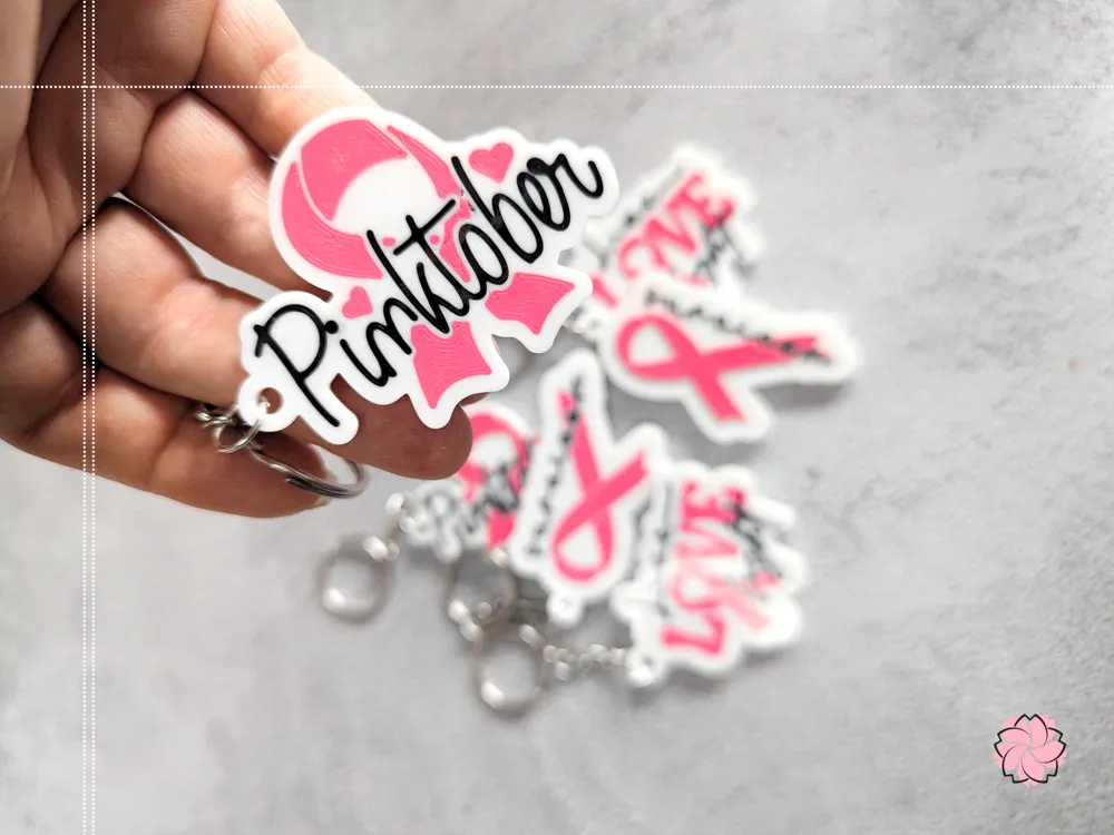 Pinktober Keychains | Breast Cancer Awareness by Plushie MakerWorld ...