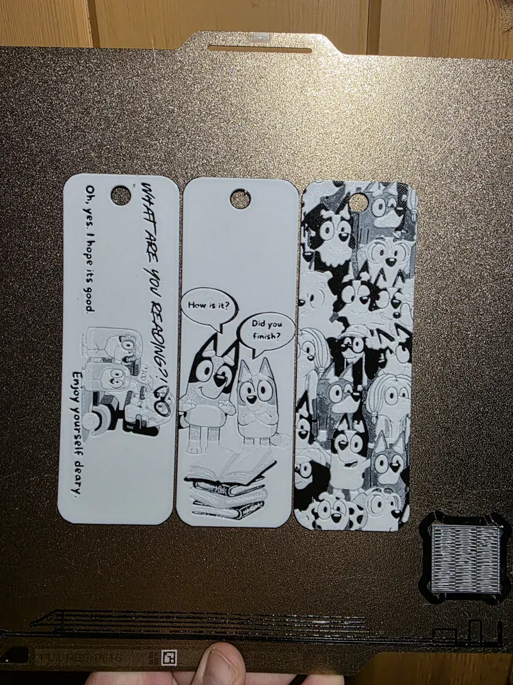 Bluey Fanart Hueforge Bookmarks 2color Black/White - Free 3D Print ...