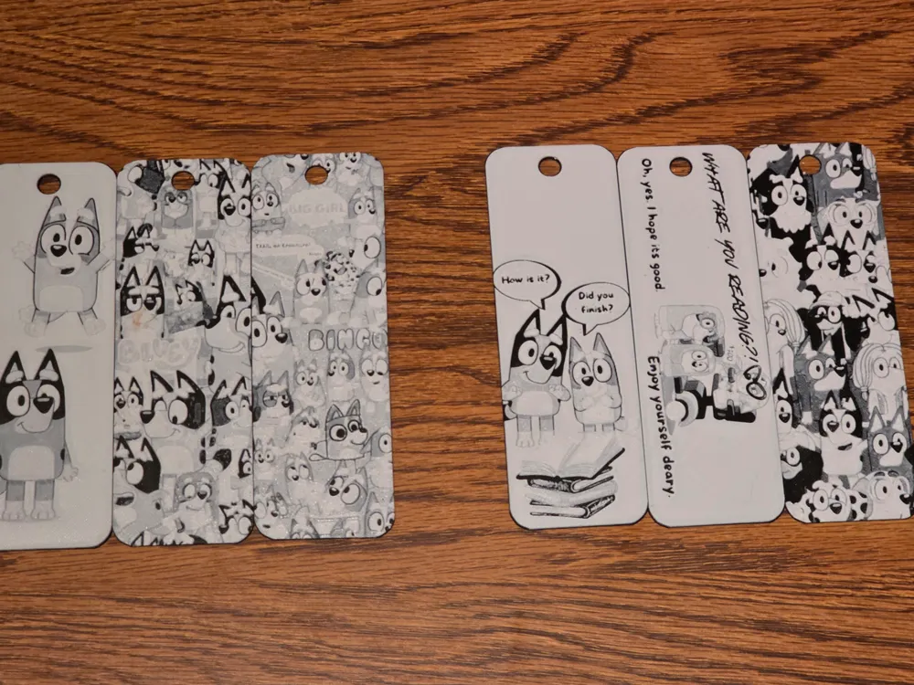 Bluey Fanart Hueforge Bookmarks 2color Black/White - Free 3D Print ...