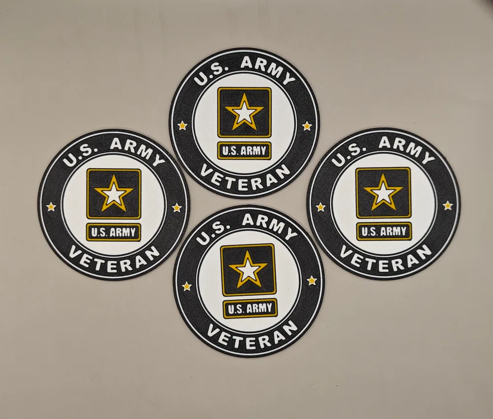 U.S. Army Veteran Coasters by railimages - MakerWorld